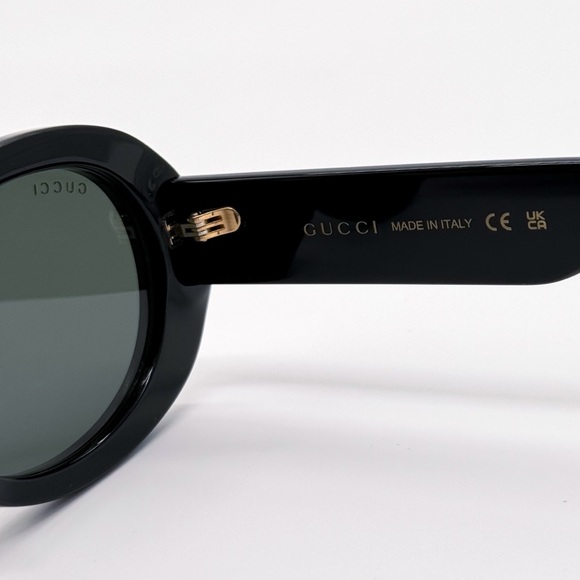 Gucci | Accessories | New Gucci Gg587s 01 Oval Black Grey Women ...